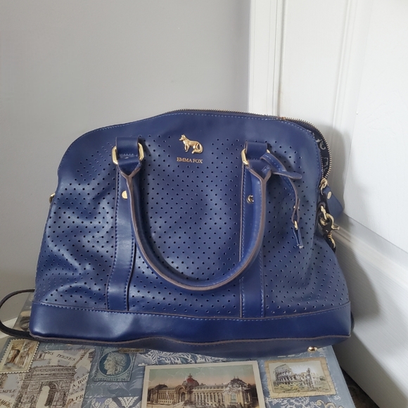 Emma Fox | Bags | Emma Fox Blue Purse | Poshmark